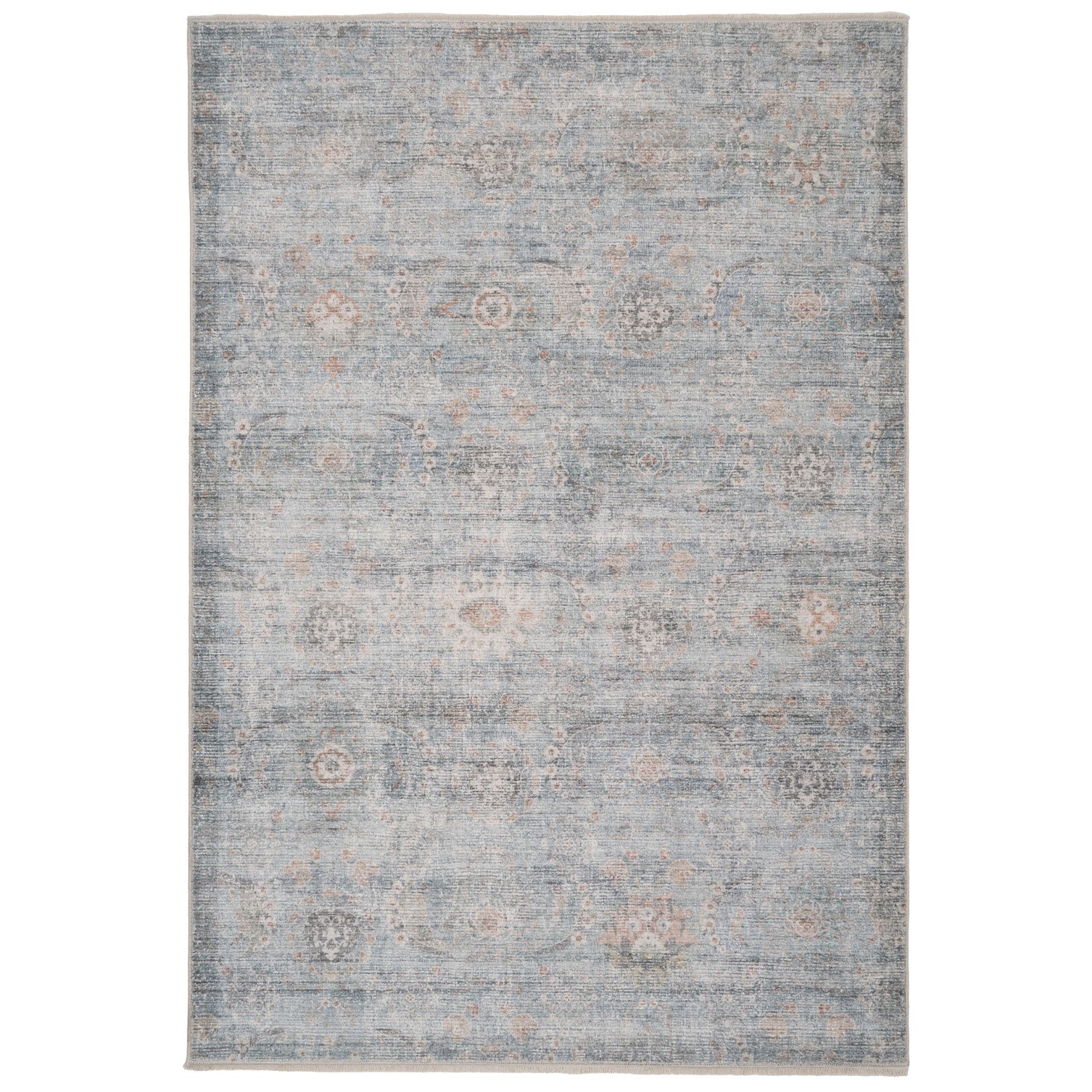 Vintage Blue Terra Floral Rug - Atticus | Living Room Rugs | Kukoon ...