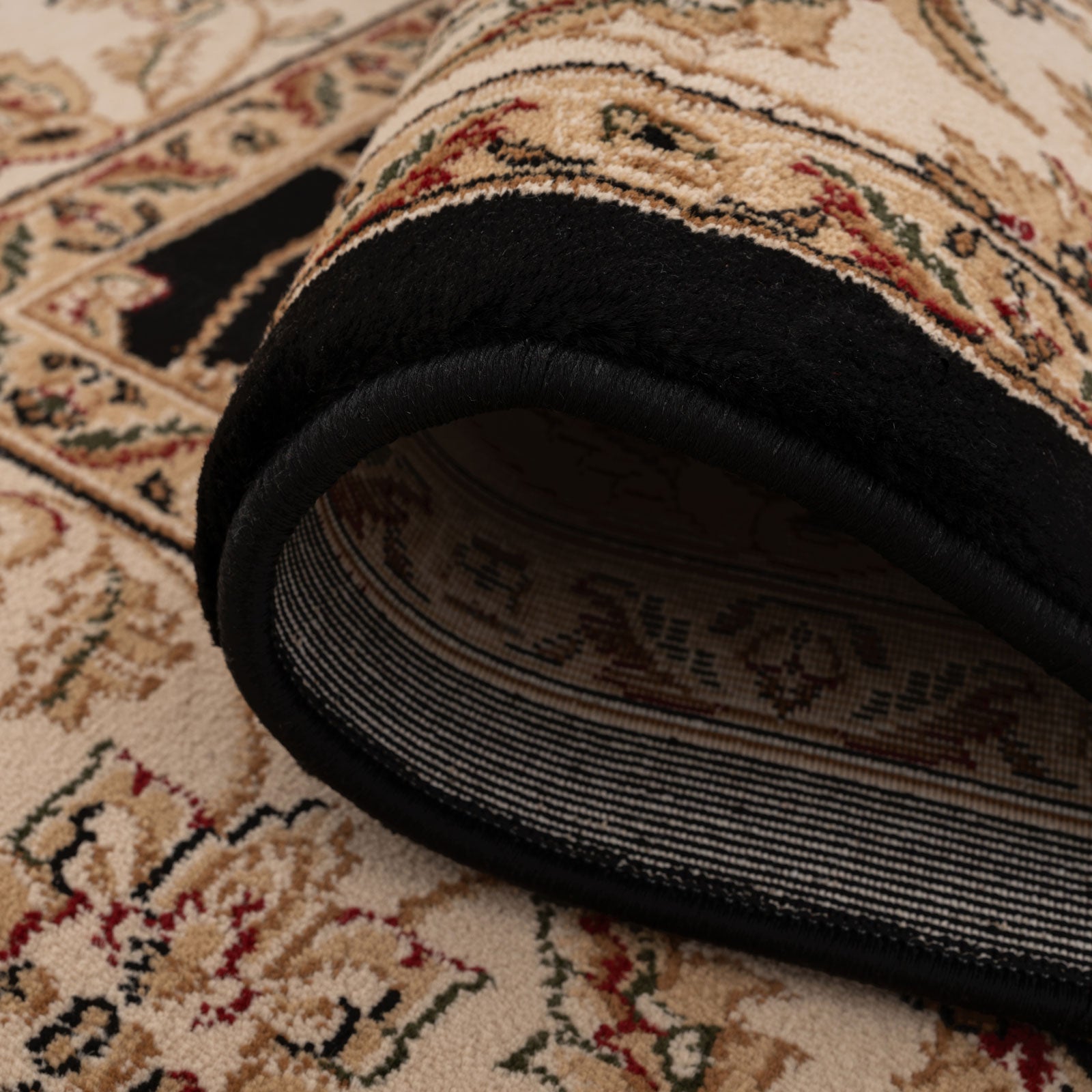 Traditional Black Floral Rug - Malaki | Living Room Rugs | Kukoon Rugs ...