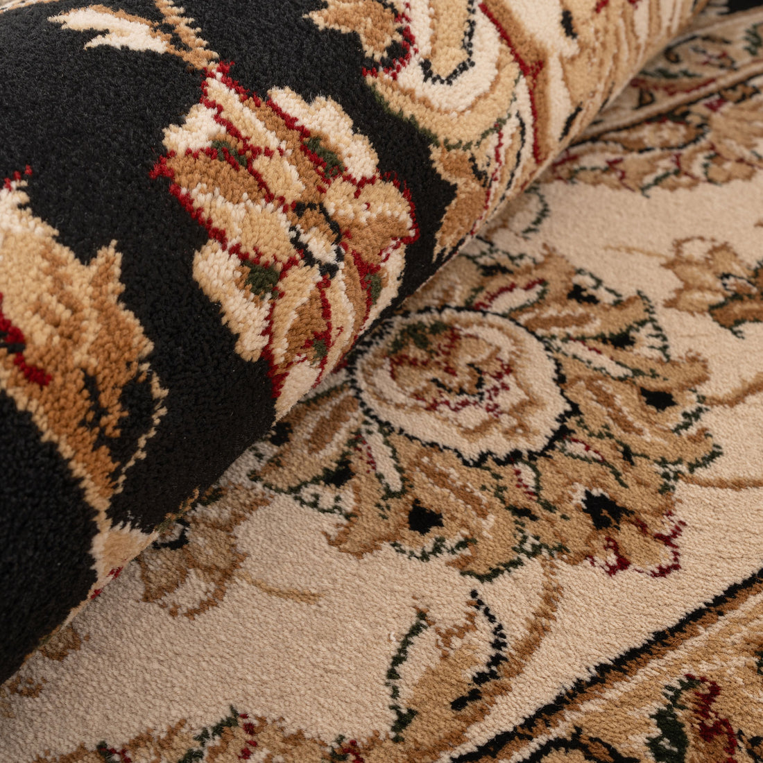 Traditional Black Floral Rug - Malaki | Living Room Rugs | Kukoon Rugs ...