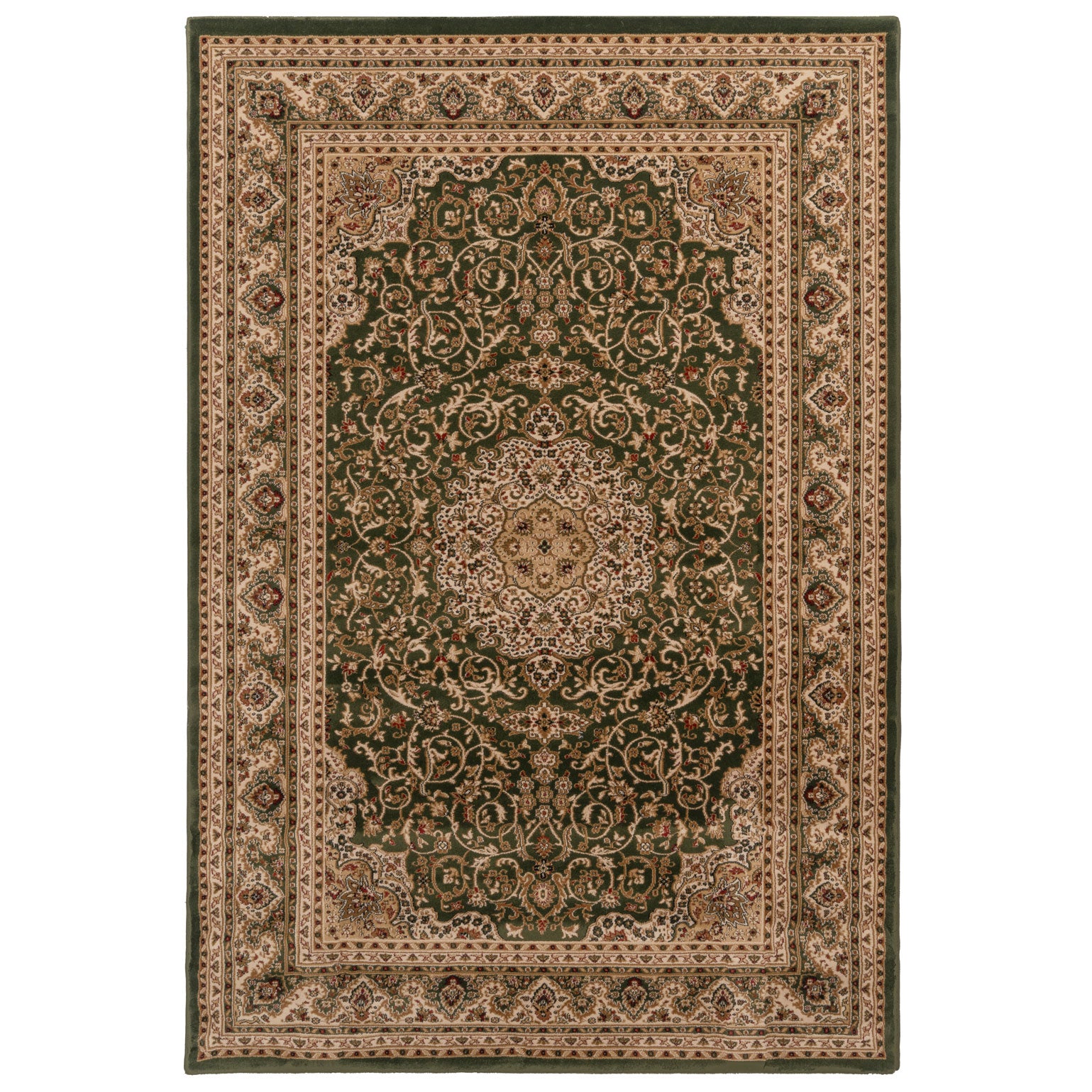 Classical Rich Green Rug - Sunil | Living Room Rugs | Kukoon Rugs Online