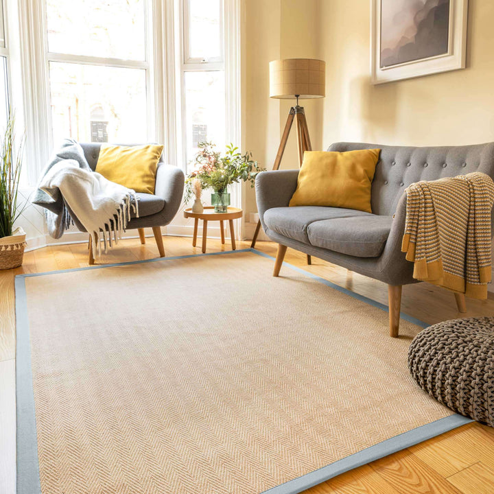 Natural Rounded Edge Jute Rug - Casper | Living Room Rugs | Kukoon Rugs ...