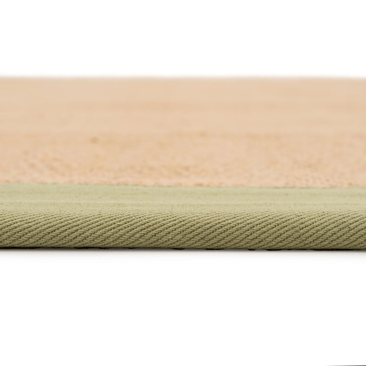 Green Cotton Border Natural Jute Area Rug | Living Room Rugs | Kukoon ...