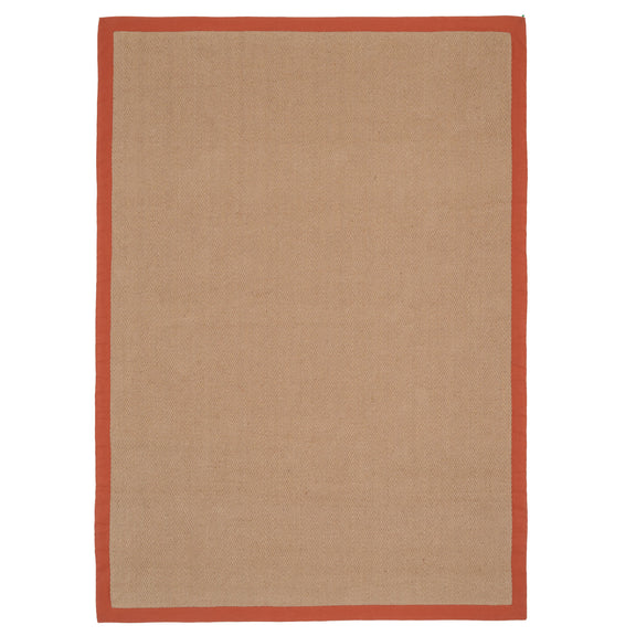 Terracotta Border Jute Rug - Juliette Rust | Living Room Rugs | Kukoon ...