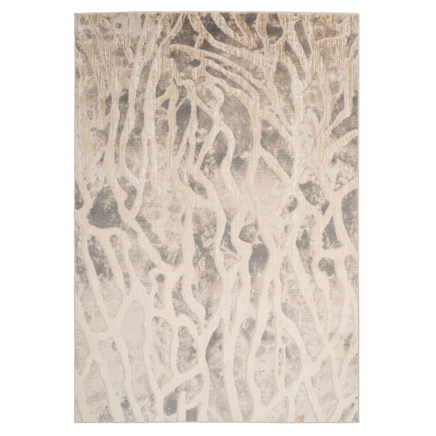 Beige Coral Design Rug - Poema | Living Room Rugs | Kukoon Rugs Online