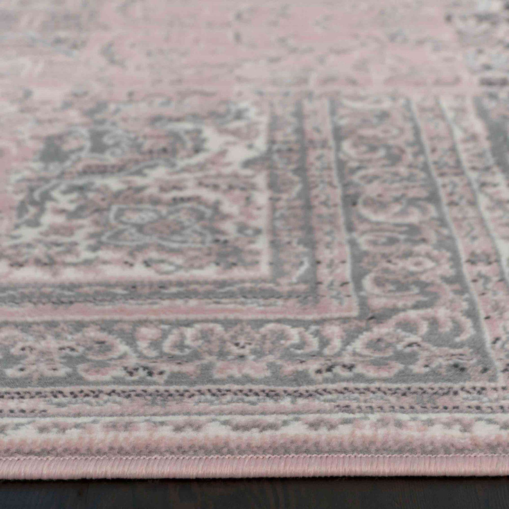 Pink Grey Traditional Patchwork Living Room Rug | Living Room Rugs ...