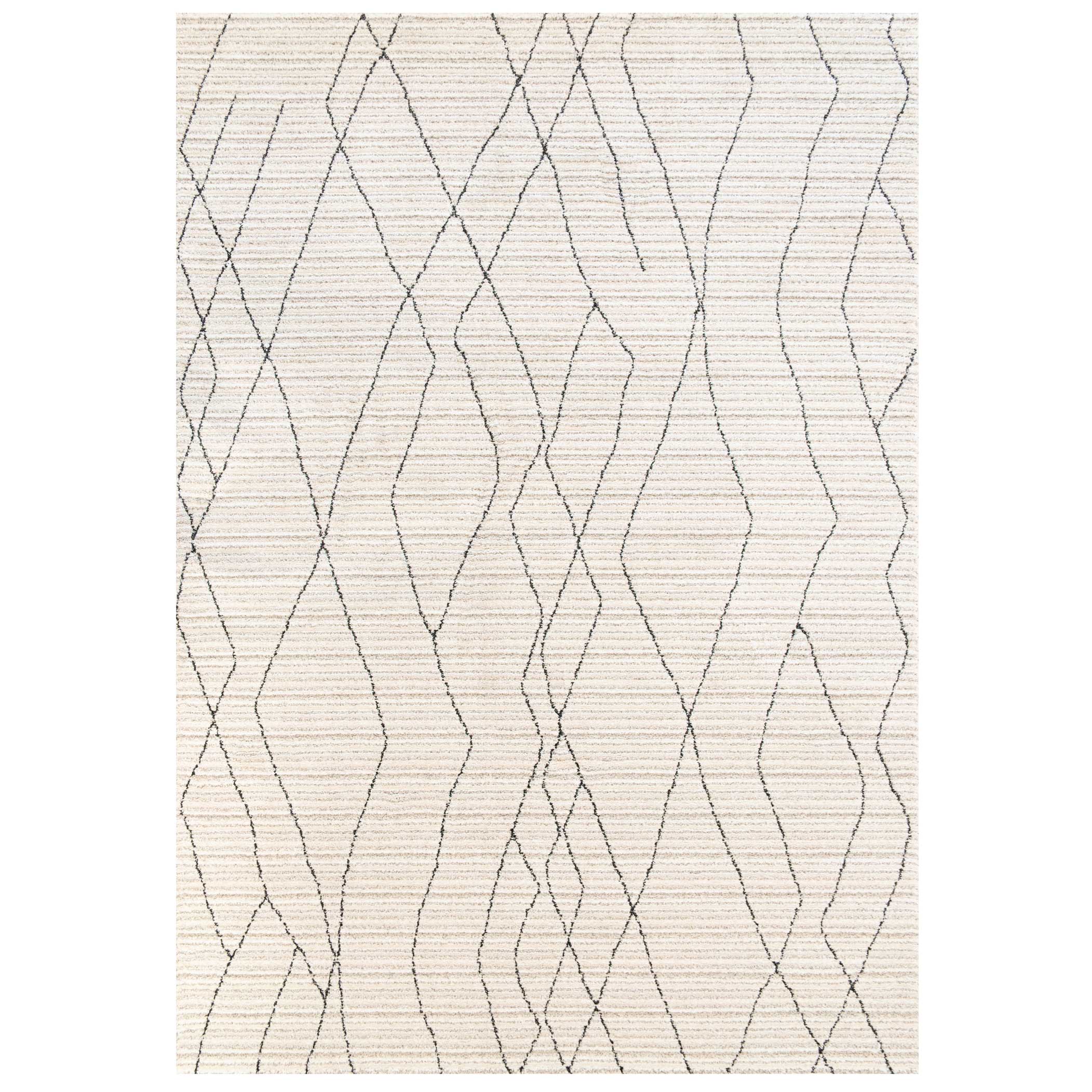 Cosy Soft Abstract Lined Beige Moroccan Berber Bedroom Rug | Living ...