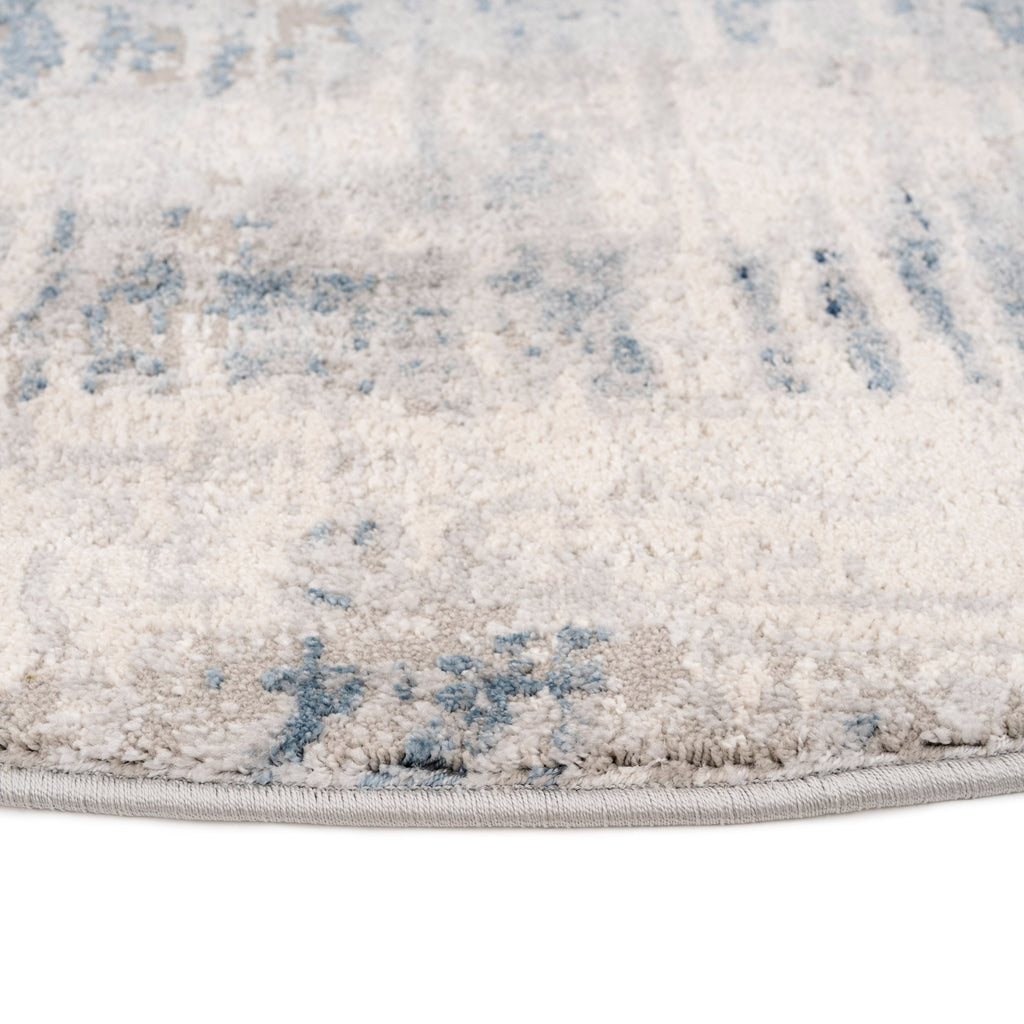 Soft Blue Abstract Circle Rug - Bedtime | Circle | Kukoon Rugs Online
