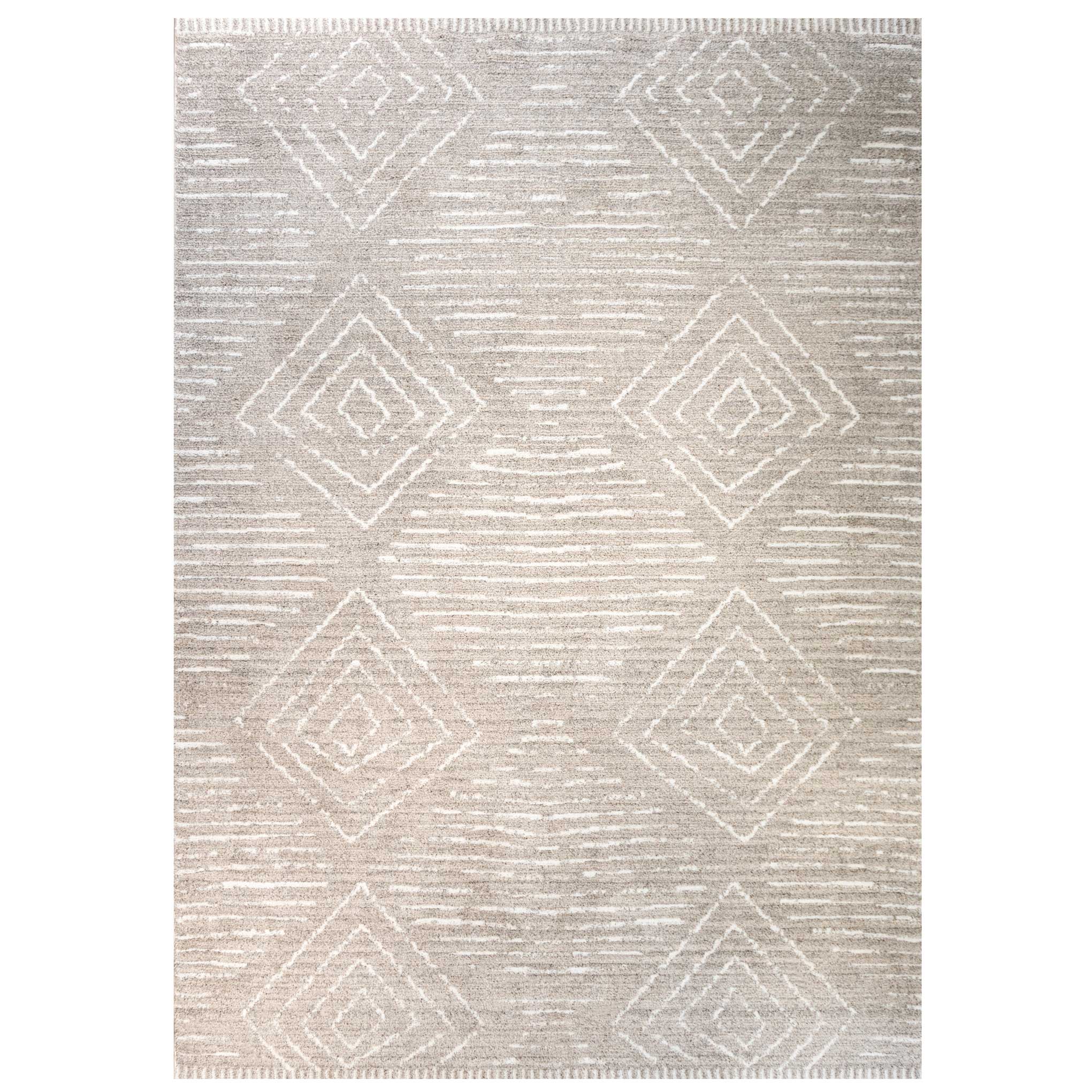 Cosy Soft Diamond Beige Moroccan Berber Bedroom Rug | Living Room Rugs ...