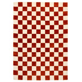 Burnt Orange Retro Checkerboard Rug - Maze Rust | Living Room Rugs ...