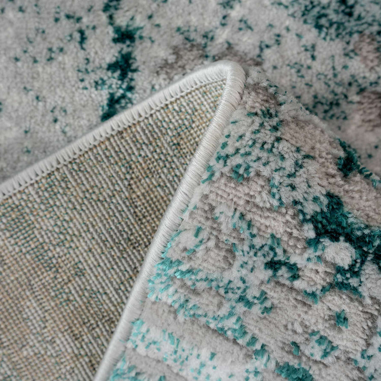 Modern Teal Textured Living Room Rug | Living Room Rugs | Kukoon Rugs ...