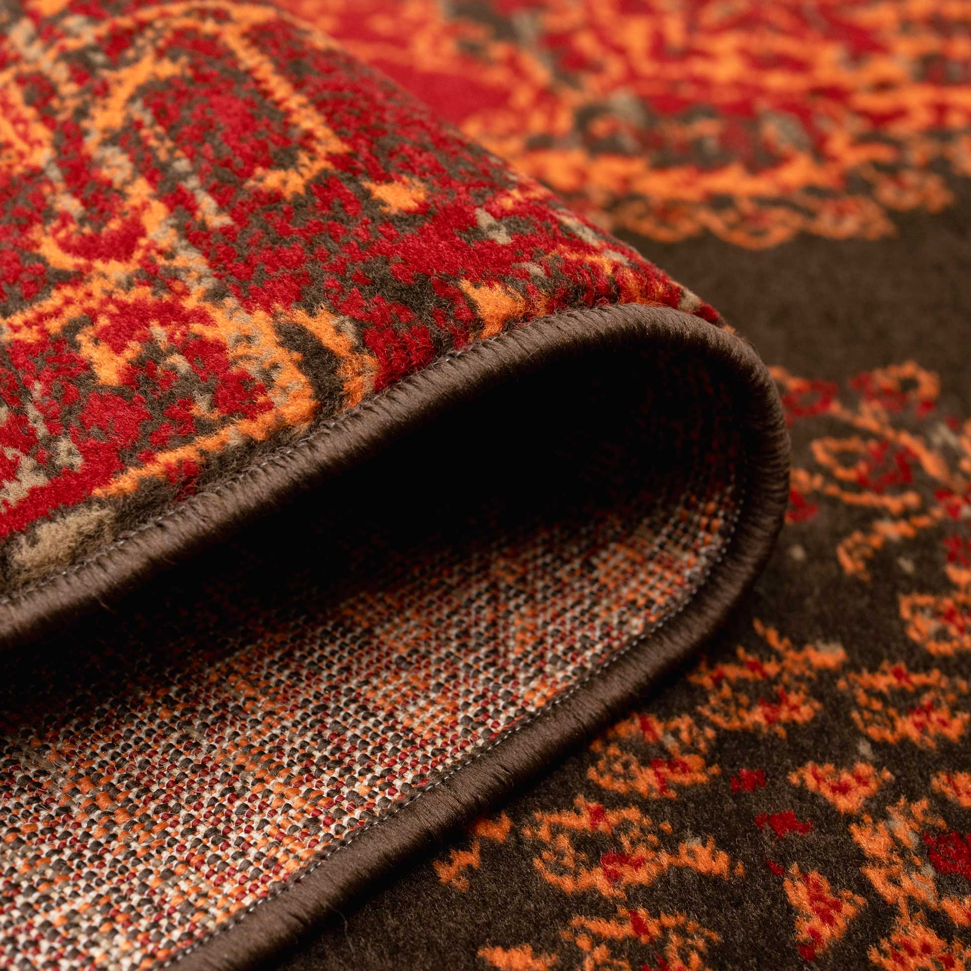 Patchwork Wine Living Room Rug | Living Room Rugs | Kukoon Rugs Online