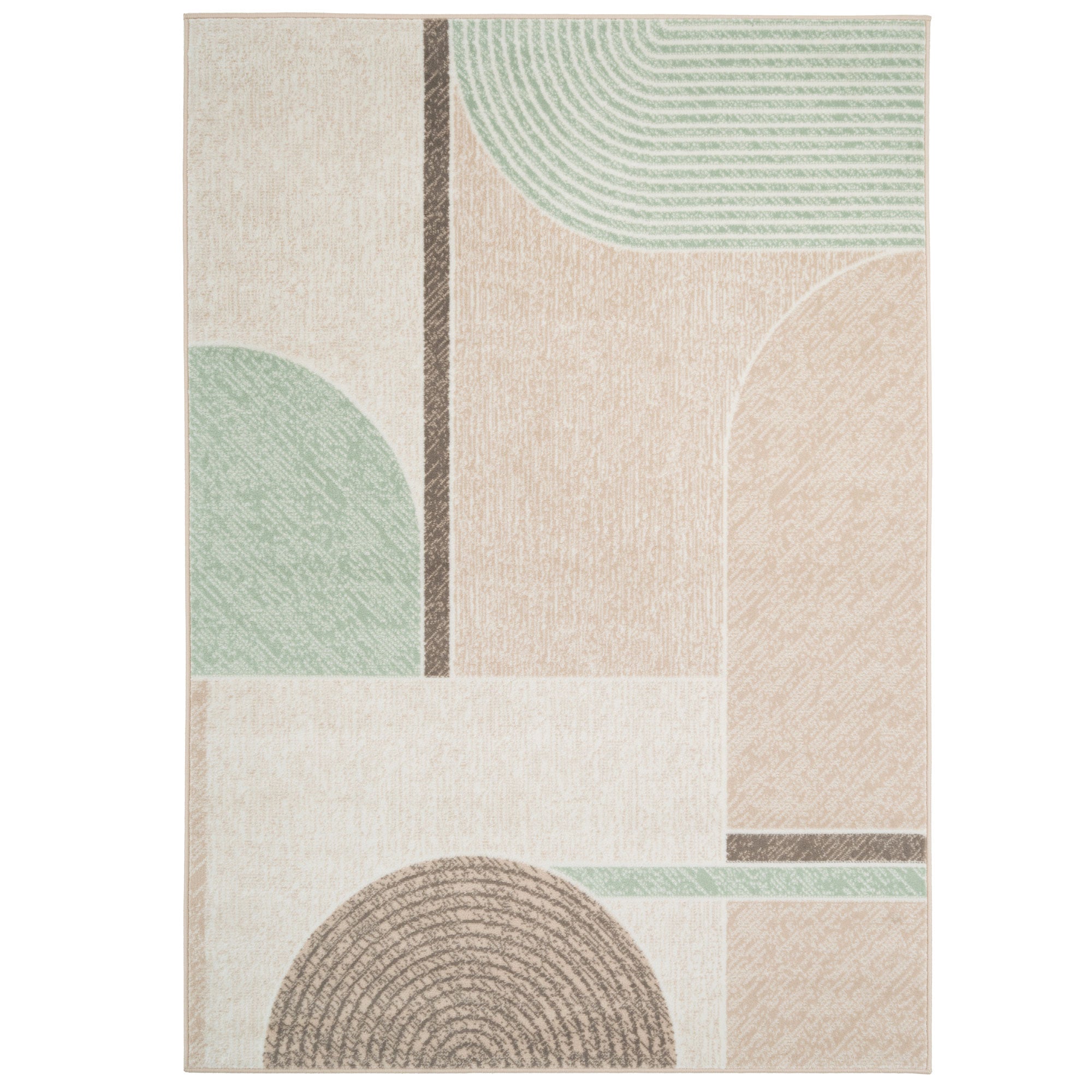 Art Geo Neutral Green Area Rug | Living Room Rugs | Kukoon Rugs Online
