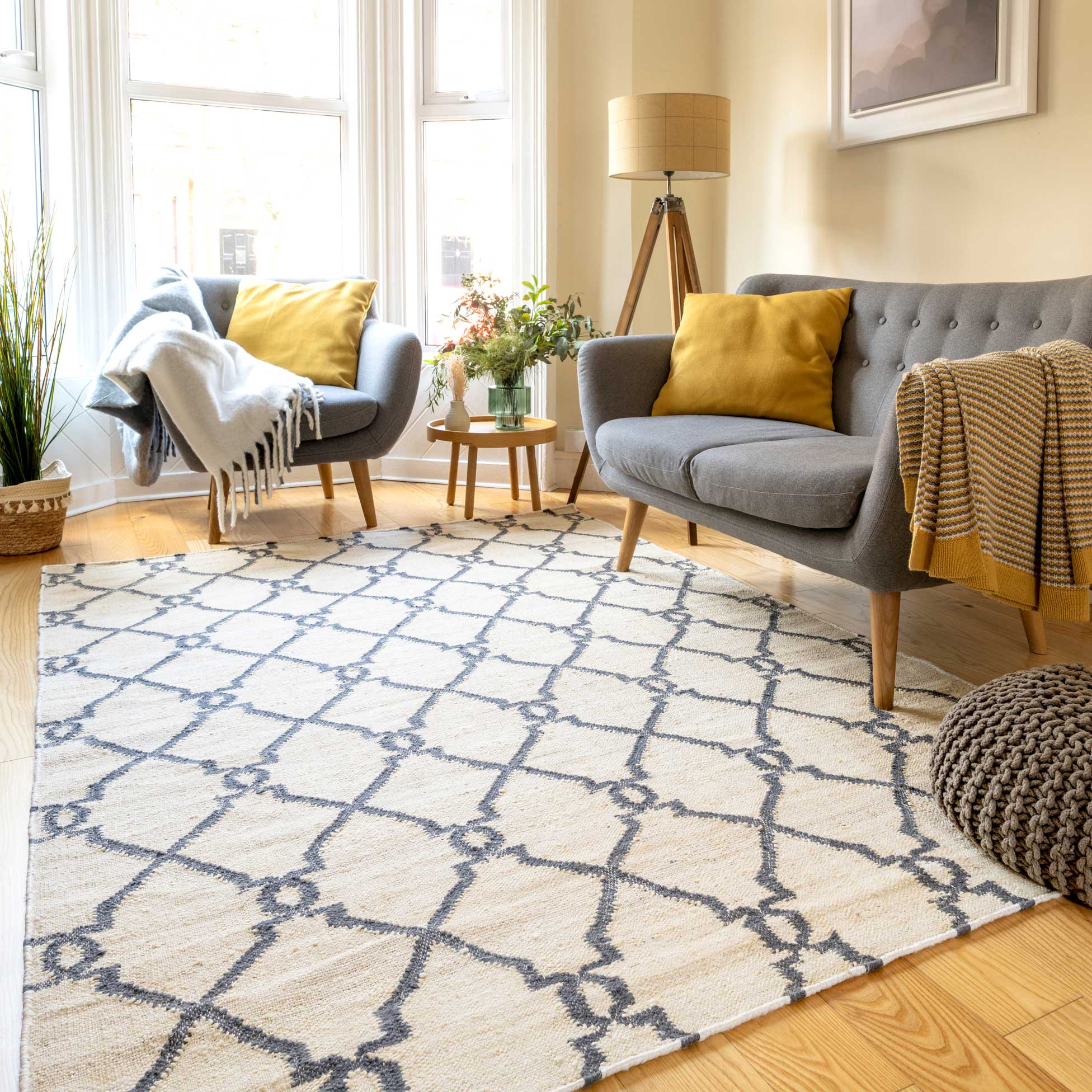 Cream Trellis Natural Jute Area Rug - Trellis | Living Room Rugs ...