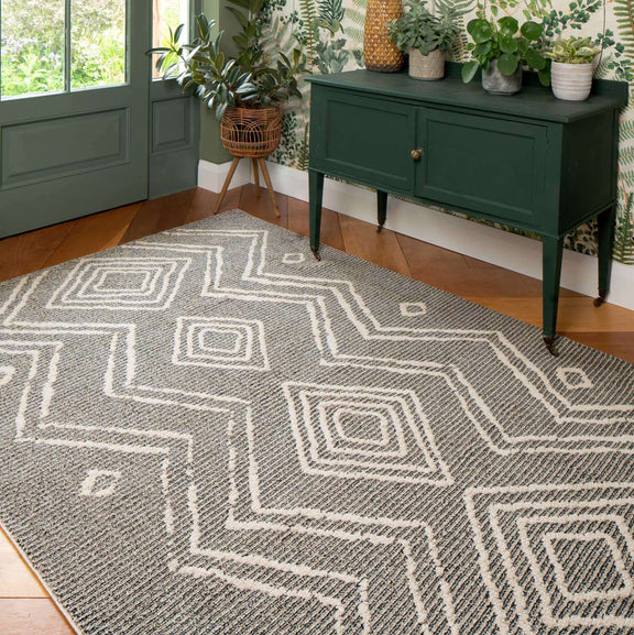 Cosy Soft Underfoot Grey Moroccan Berber Rug - Neva | Living Room Rugs ...