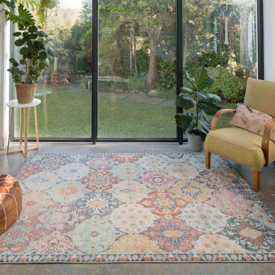 Soft Moroccan Colourful Living Room Area Rug - Atkin | Living Room Rugs ...