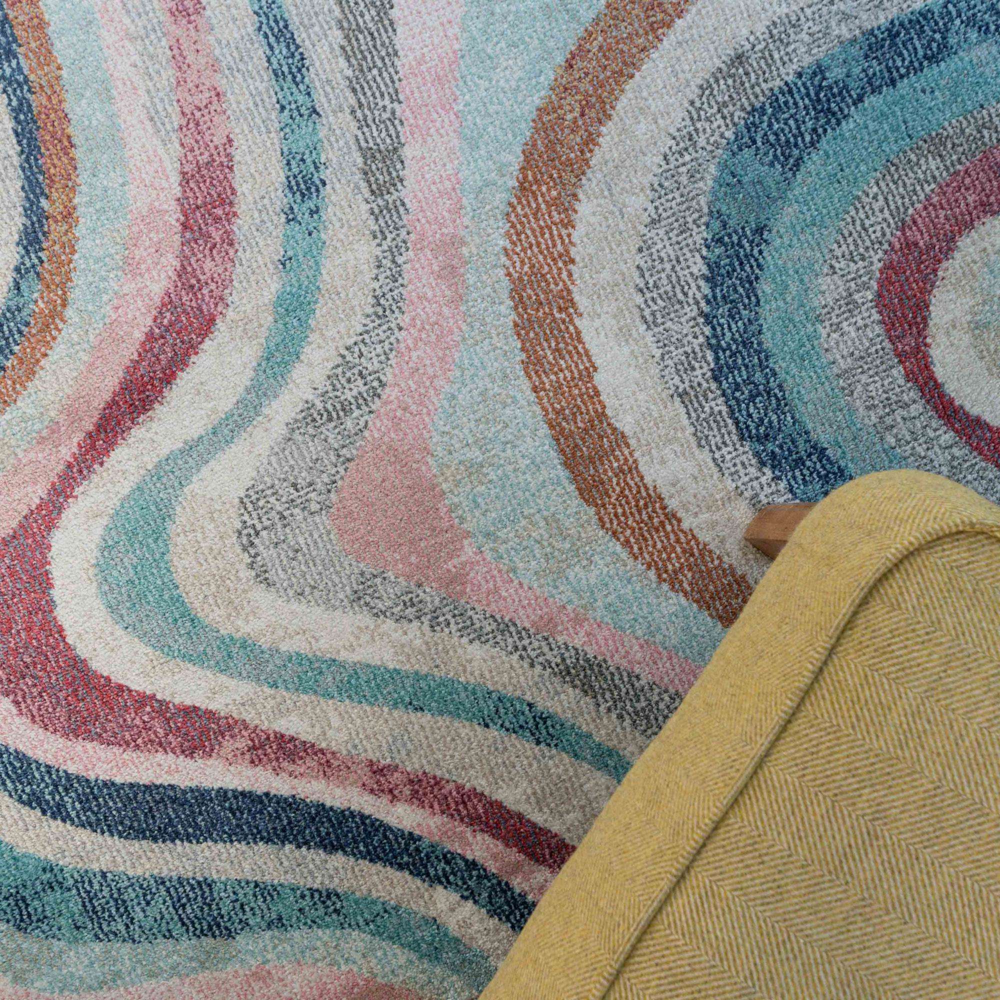 Soft Abstract Marbled Multicolour Living Room Rug - Matki | Living Room ...