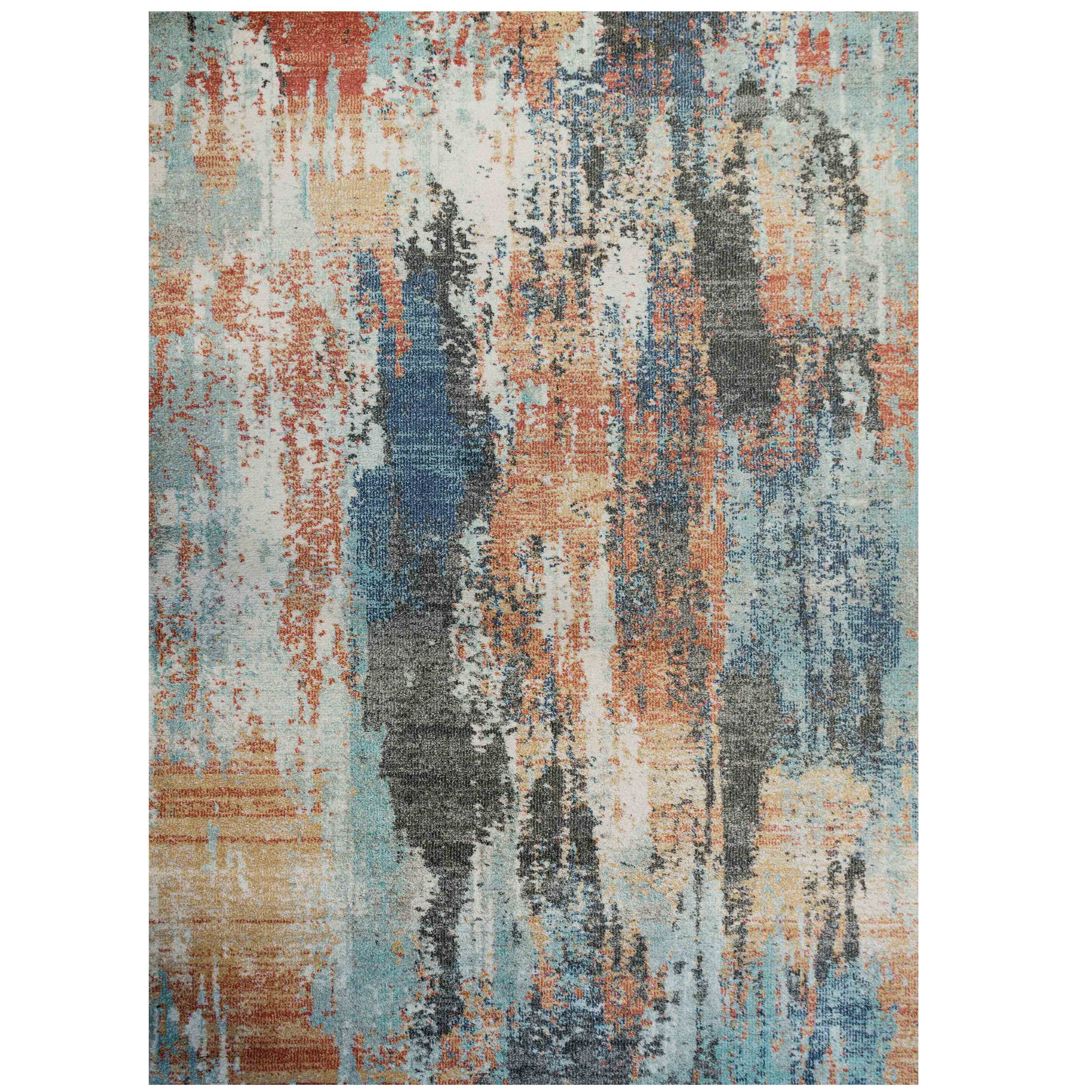 Soft Abstract Distressed Multicolour Living Room Rug - Moore | Living ...