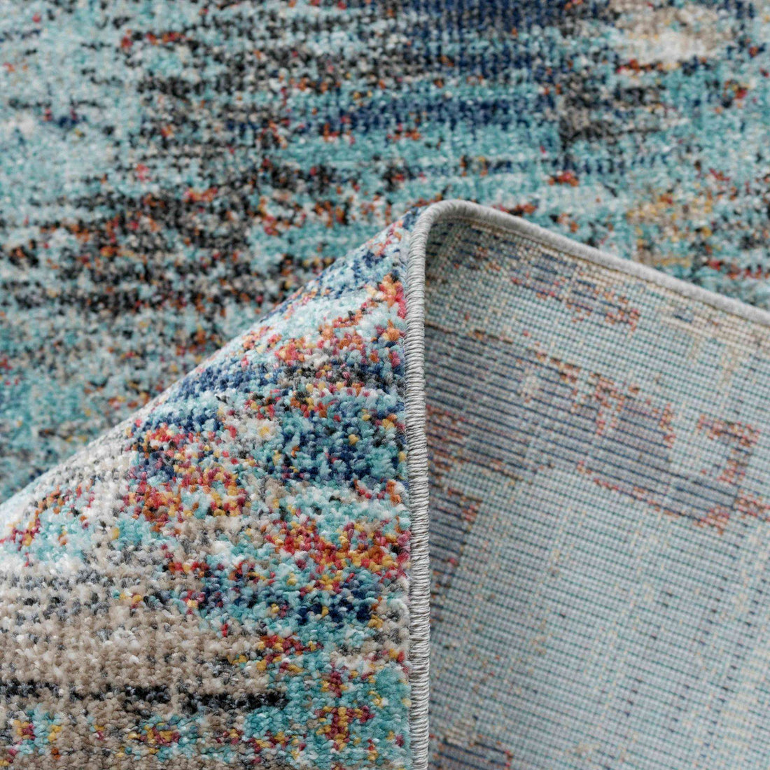 Soft Abstract Distressed Blue Living Room Rug - Wild Blue | Living Room ...