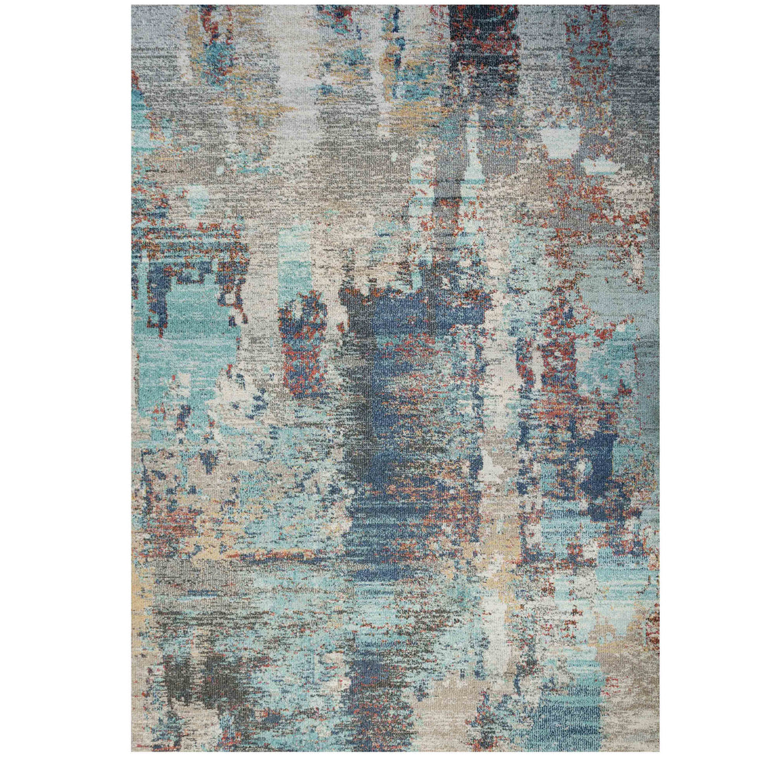 Soft Abstract Distressed Blue Living Room Rug - Wild Blue | Living Room ...
