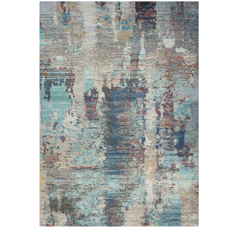Soft Abstract Distressed Blue Living Room Rug - Wild Blue | Living Room ...