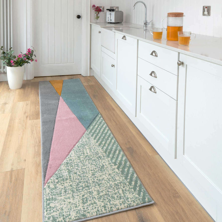 Multicoloured Pastel Abstract Area Rug | Living Room Rugs | Kukoon Rugs ...