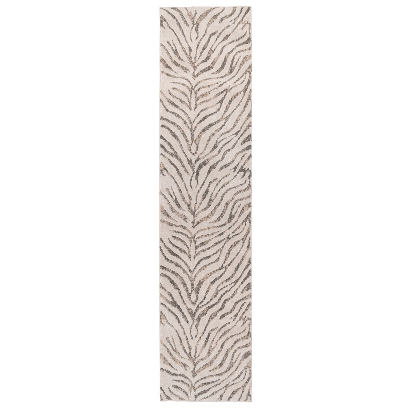 Soft Cream Zebra Print Runner - Nala | Runner Rugs | Kukoon Rugs Online