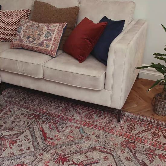 Distressed Terracotta Washable Rustic Rug - Rowe | Living Room Rugs ...