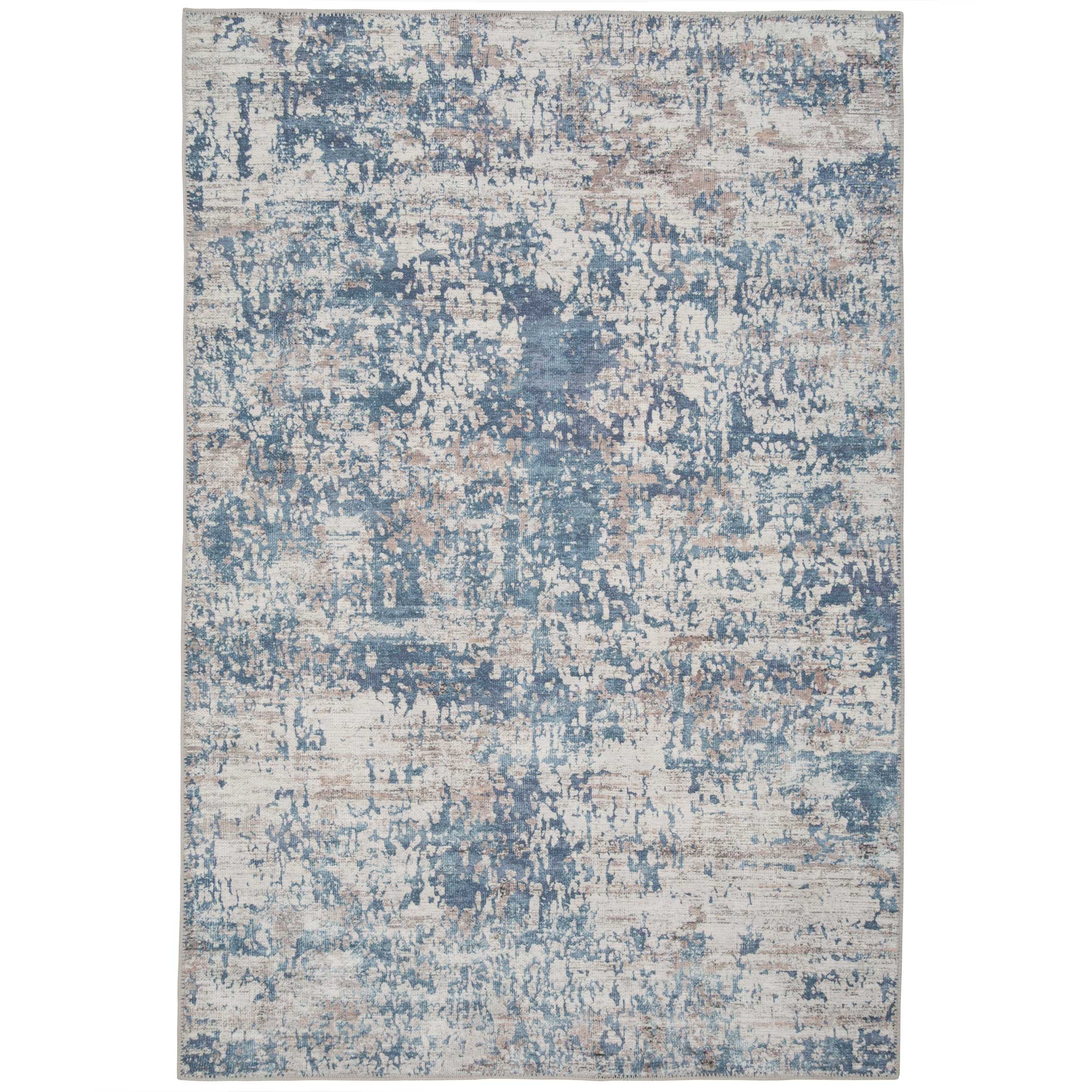 Flatwoven Washable Distressed Blue Area Rug - Dash | Living Room Rugs ...