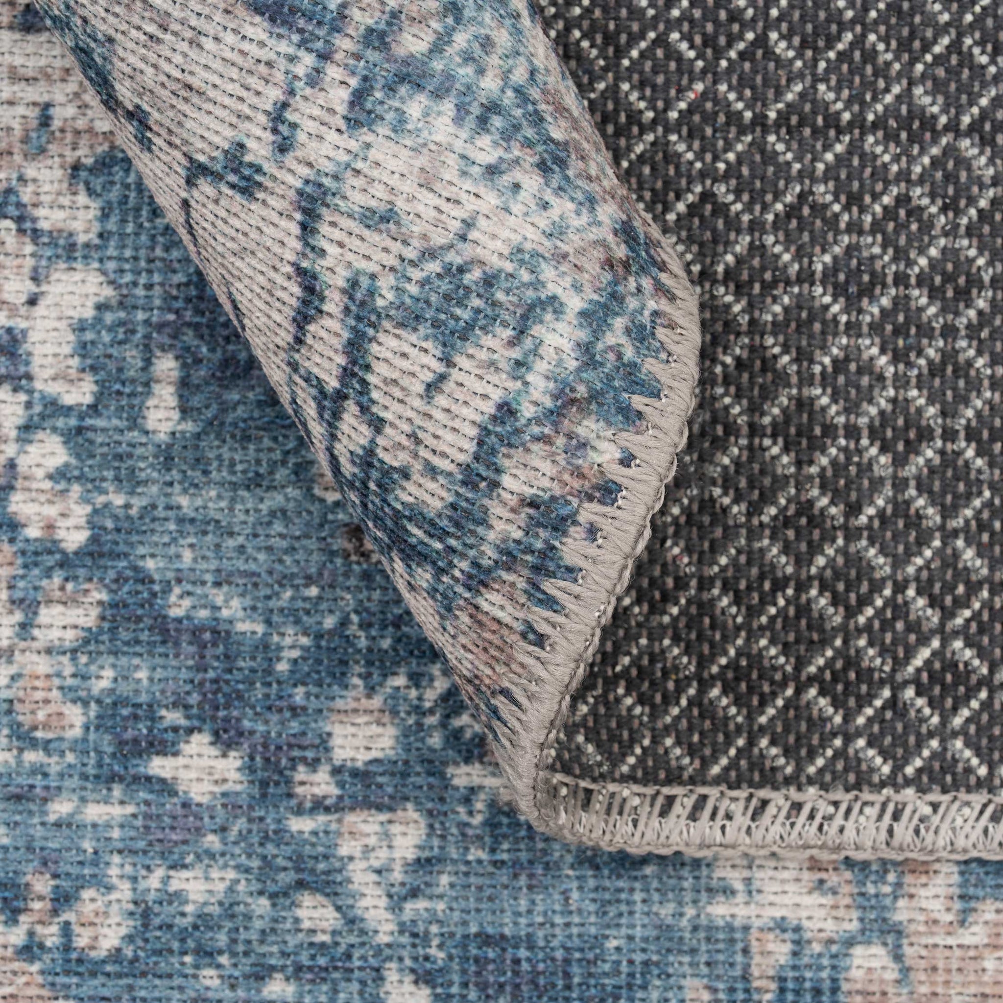 Flatwoven Washable Distressed Blue Area Rug - Dash | Living Room Rugs ...