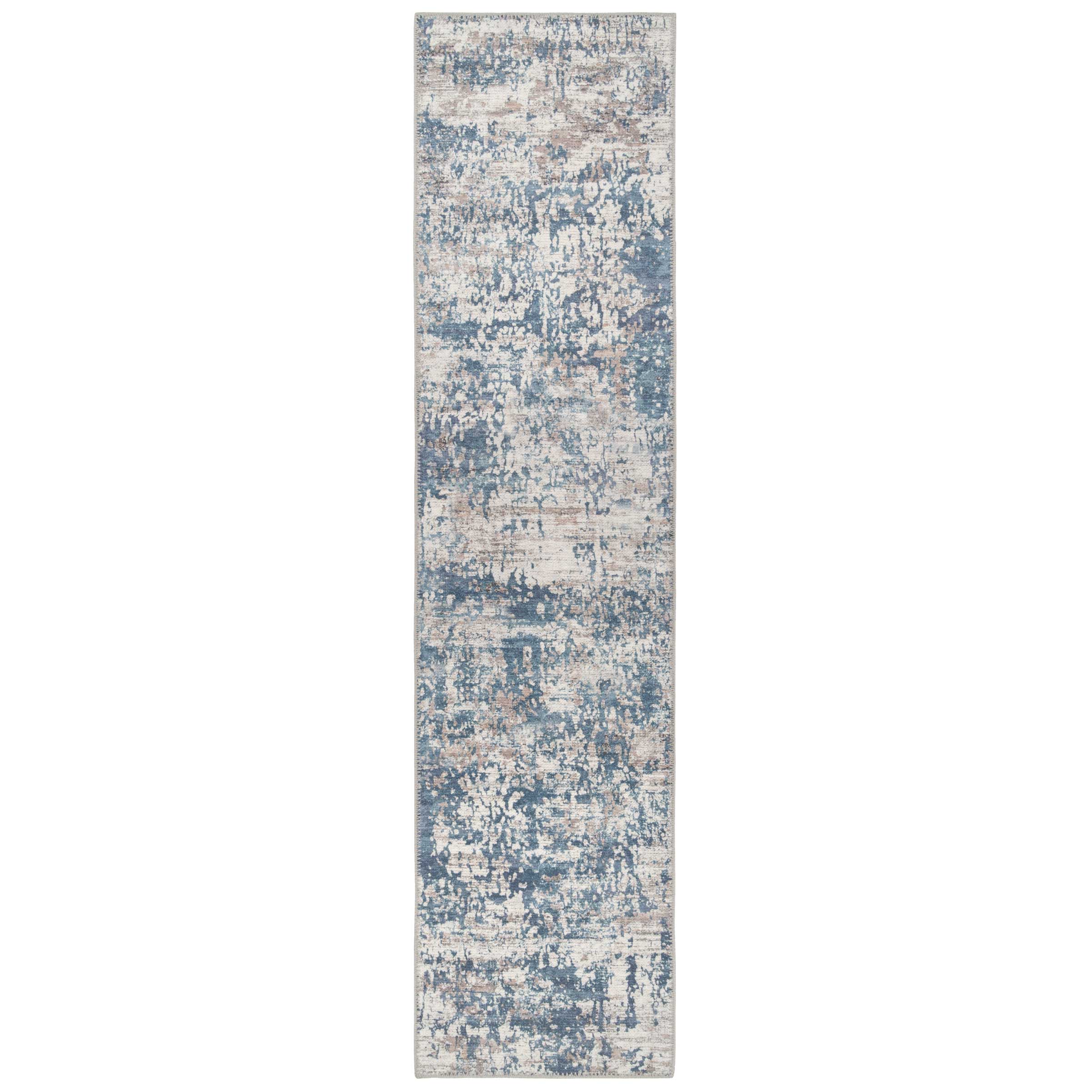Flatwoven Washable Distressed Blue Runner - Dash | Runner Rugs | Kukoon ...