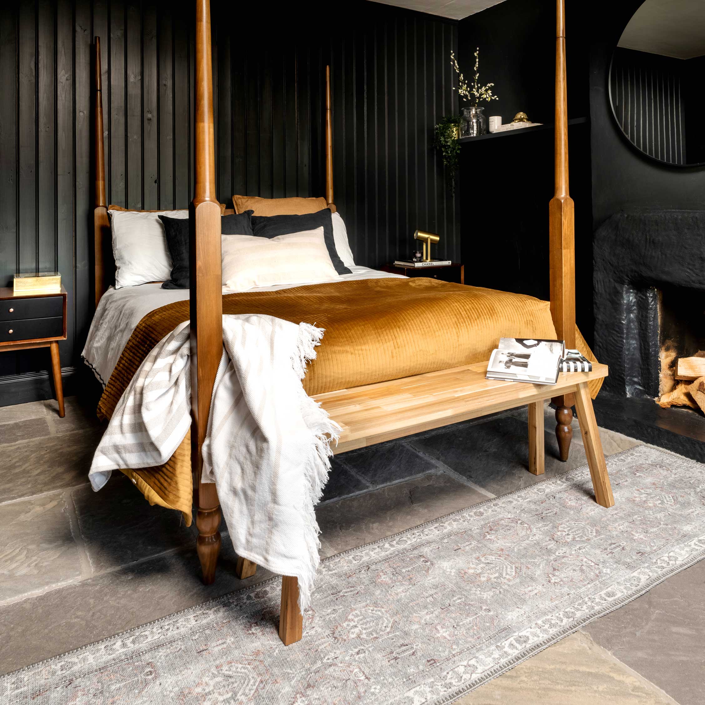 Flatwoven Washable Distressed Grey Bordered Rug - Grand | Living Room ...