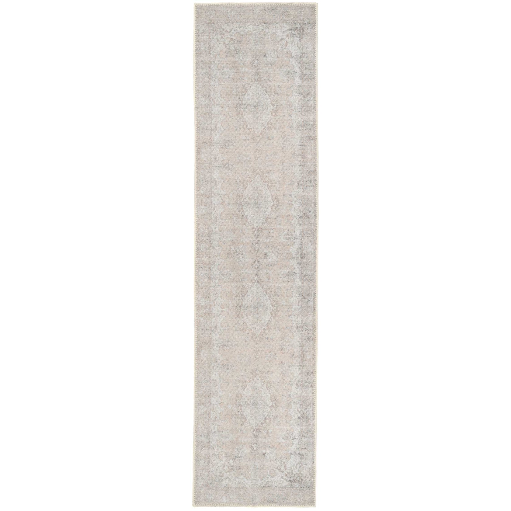 Traditional Distressed Beige Washable Rug - Zoe | Living Room Rugs ...
