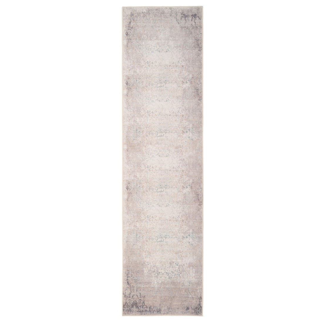 Flatwoven Washable Distressed Renaissance Grey Beige Runner - Fleur ...