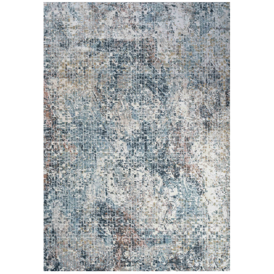 Soft Modern Blue Grey Painted Canvas Effect Rugs - Artist | Living Room ...