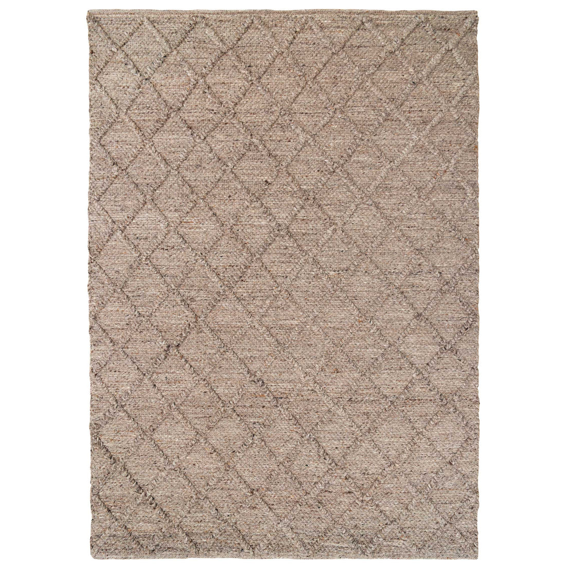 Handmade Beige Trellis Wool Area Rug - Diamond | Living Room Rugs ...
