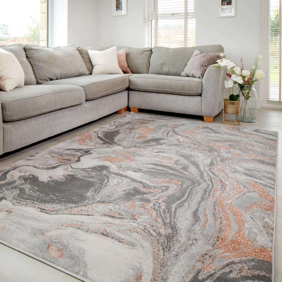 Modern Navy Textured Living Room Rug - Med | Living Room Rugs | Kukoon ...