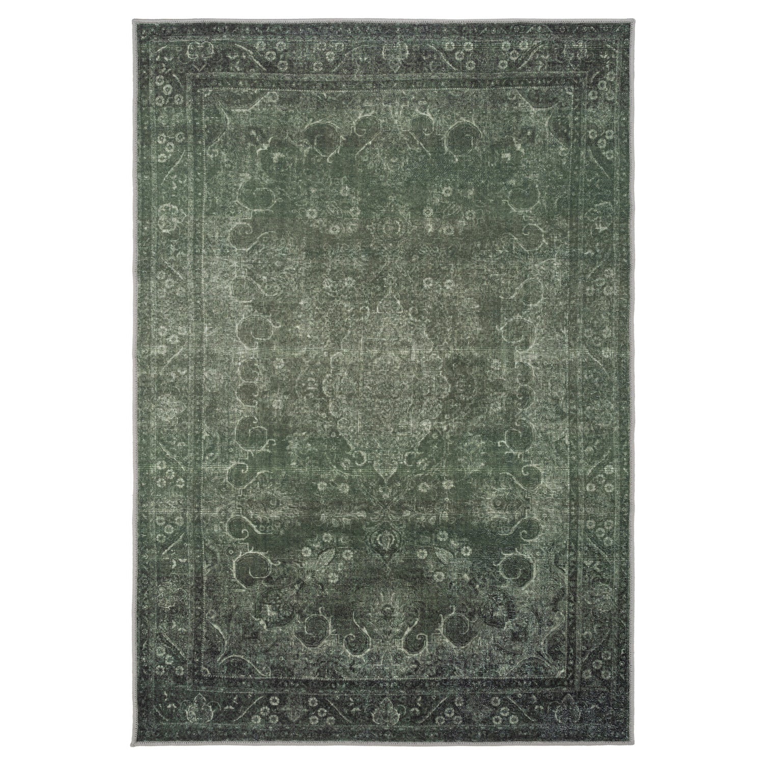 Soft Washable Green Medallion Rug - Maisie | Living Room Rugs | Kukoon ...