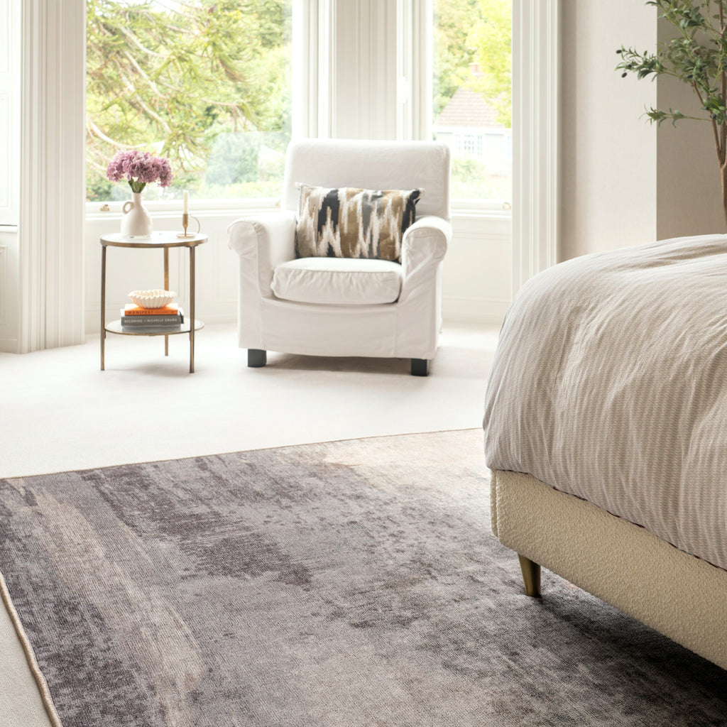 Soft Washable Grey Abstract Rug - Dara | Living Room Rugs | Kukoon Rugs ...