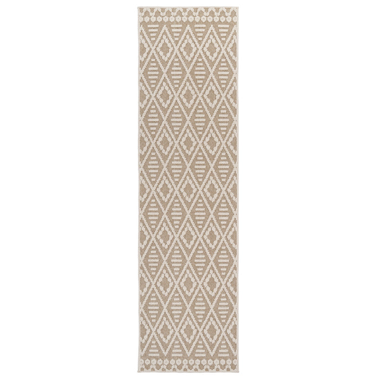 Beige Diamond Loop Pile Rug | Living Room Rugs | Kukoon Rugs Online