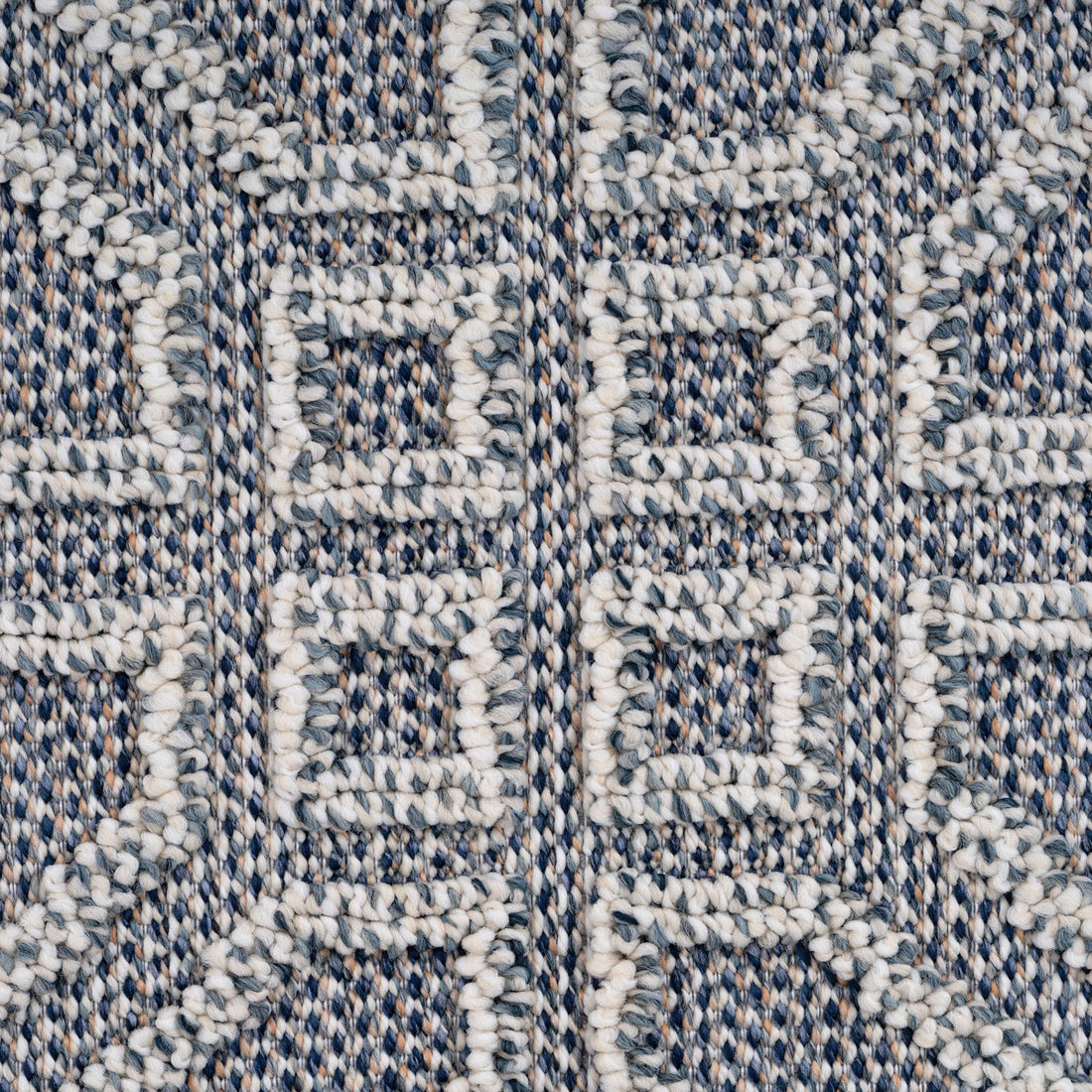 Blue Geometric Loop Pile Rug | Living Room Rugs | Kukoon Rugs Online