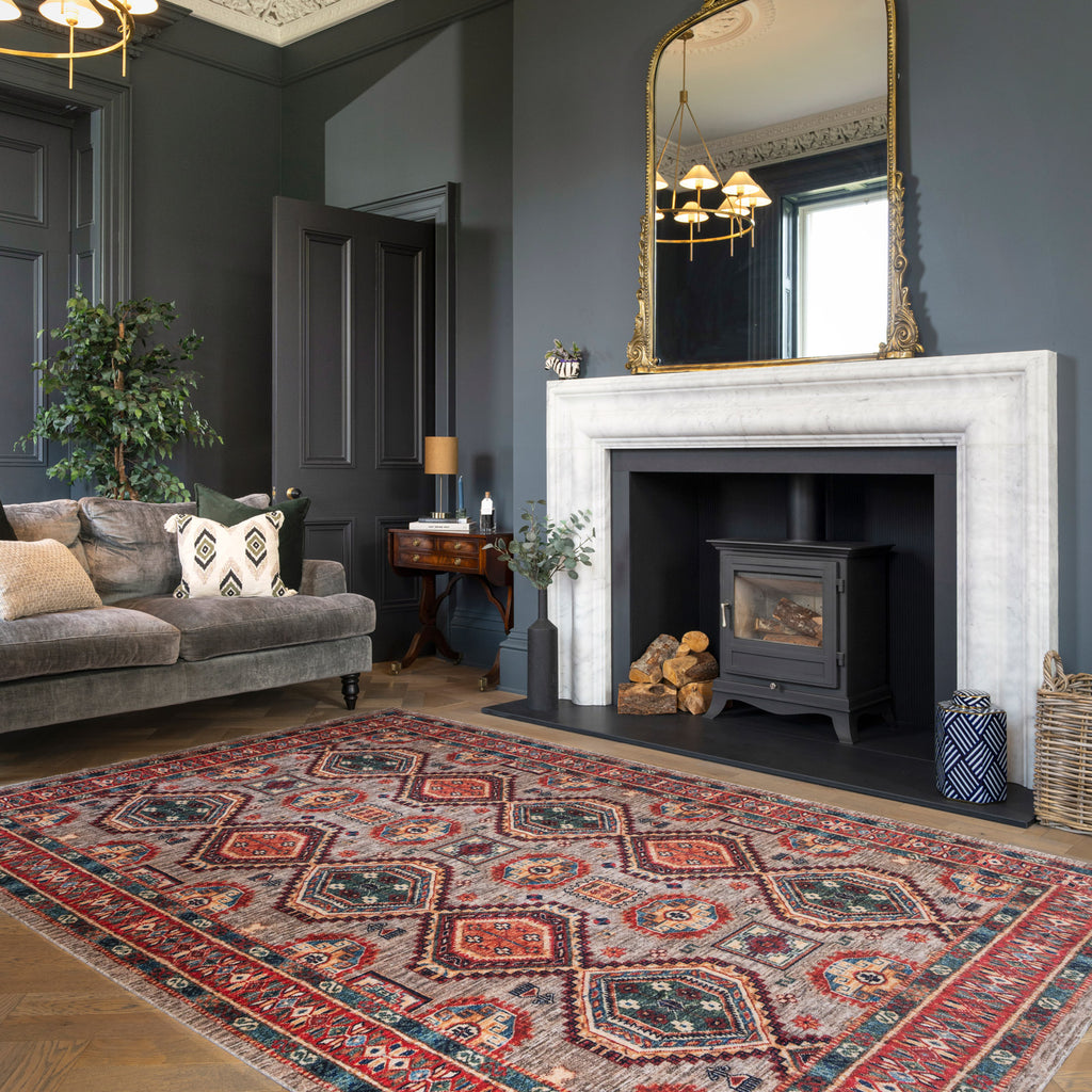 Washable Multicolour Persian Style Rug - Rani | Living Room Rugs ...