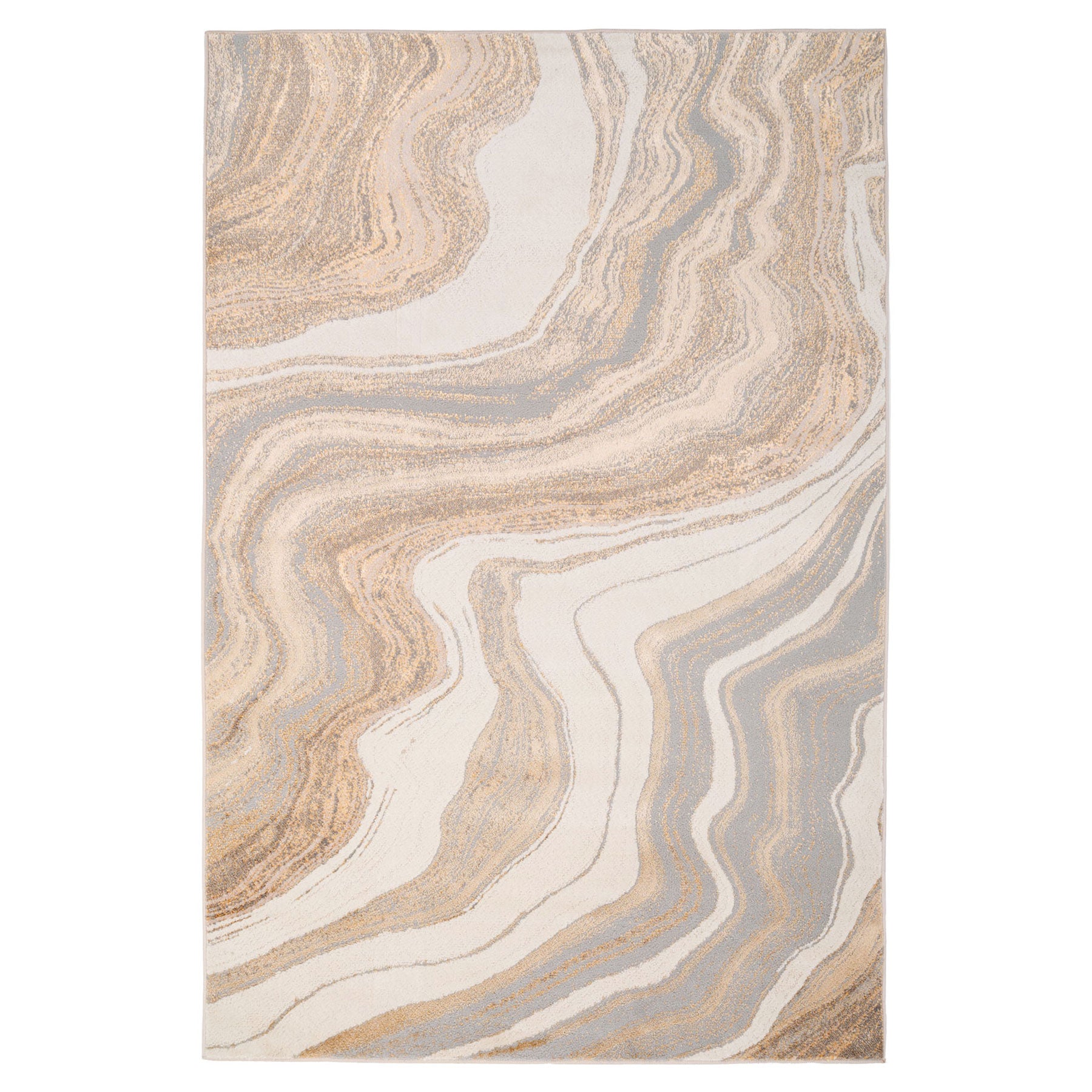 Beige Natural Layers Rug - Aliz | Living Room Rugs | Kukoon Rugs Online