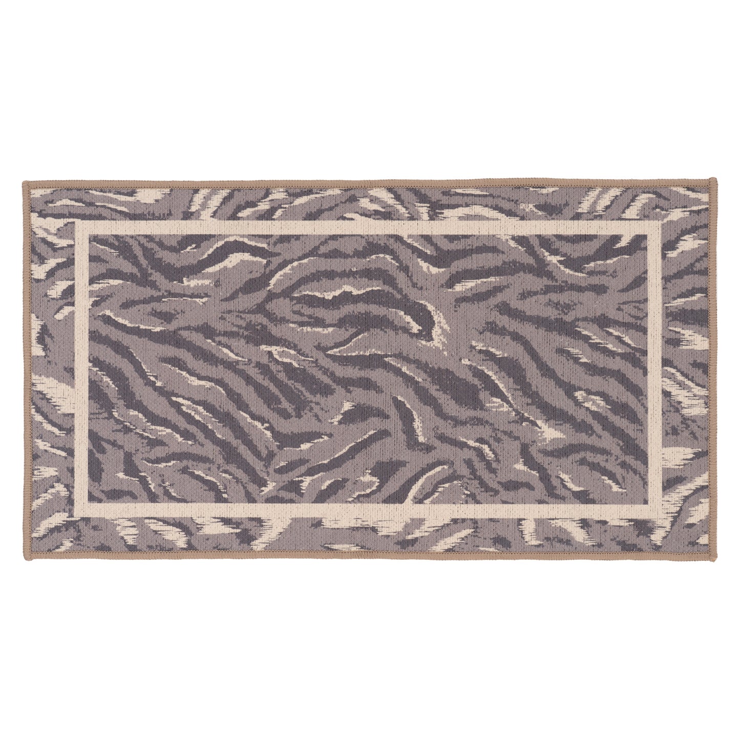Washable Grey Zebra Print Doormat - Zebra | Doormats | Kukoon Rugs Online