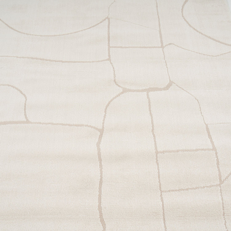 Soft Cream Abstract Rug - Aura | Living Room Rugs | Kukoon Rugs Online