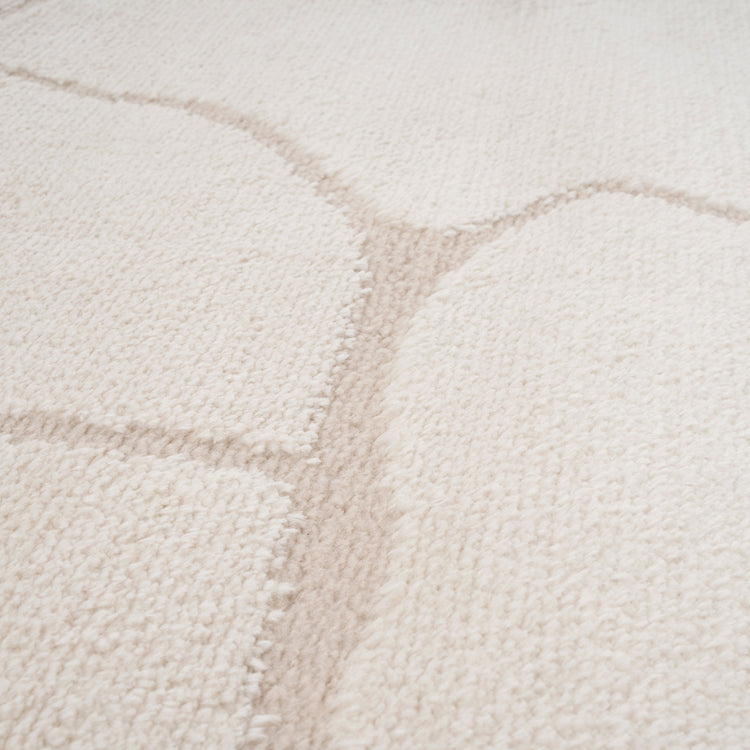 Soft Cream Abstract Rug - Aura | Living Room Rugs | Kukoon Rugs Online